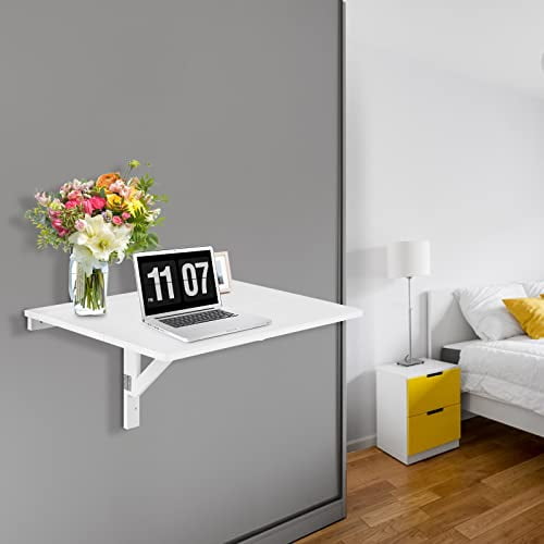 POWERSTONE Folding Table Wall Mounted Desk Fold Down for Small Spaces ...