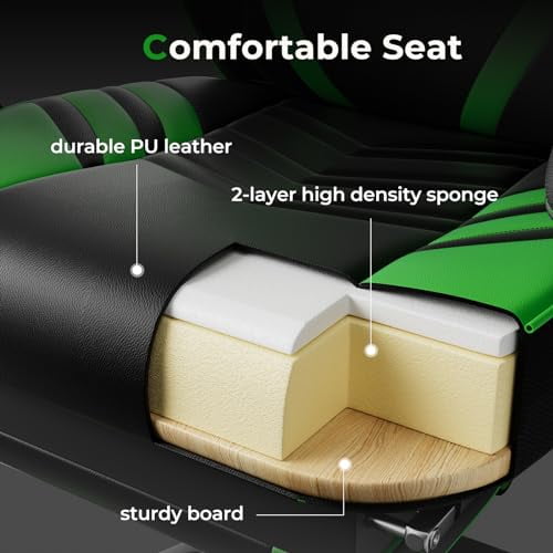 POWERSTONE Gaming Chair Video Game Chair with Footrest and Lumbar ...