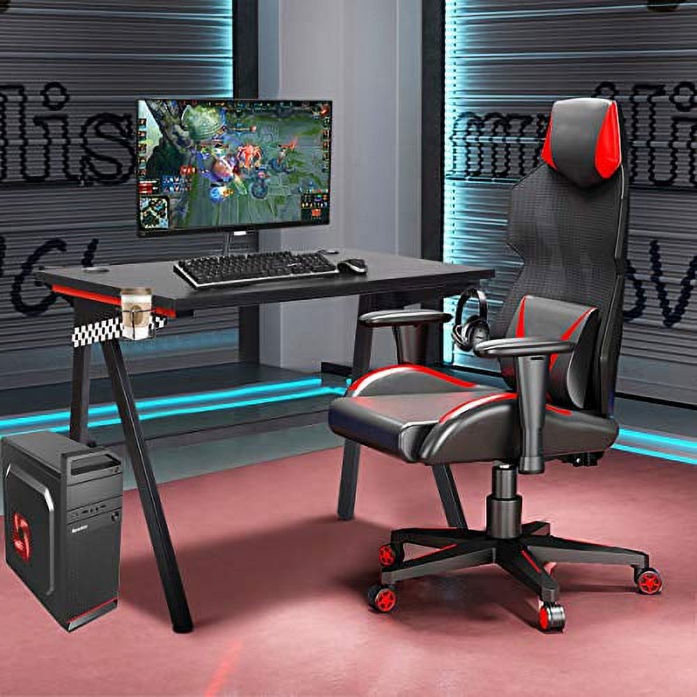 POWERSTONE Gaming Desk 40 inch PC Computer Desk Ergonomic Racing Gaming ...