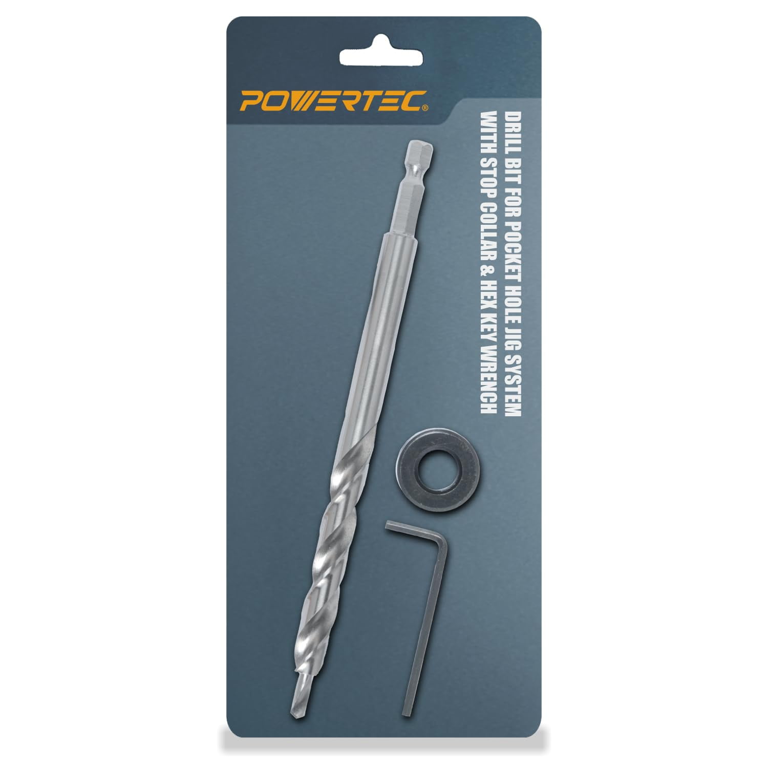 POWERTEC 1/4" Hex Shank Pocket Hole Drill Bit, Replacement Twist Step ...