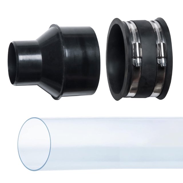 POWERTEC 1 SET, 4" to 2-1/2" Hose Reducer with 4" Dust Control Flex ...