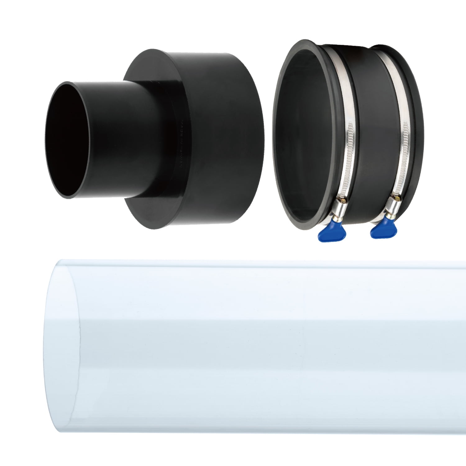 POWERTEC 1 SET, 6" to 4" Hose Reducer with 6" Dust Control Flex Cuff ...