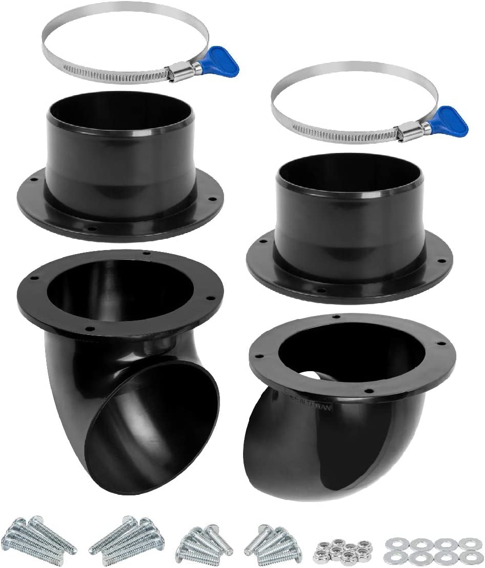 POWERTEC 1 Set 4" Cyclone Dust Collection Elbows and Couplers Separator ...