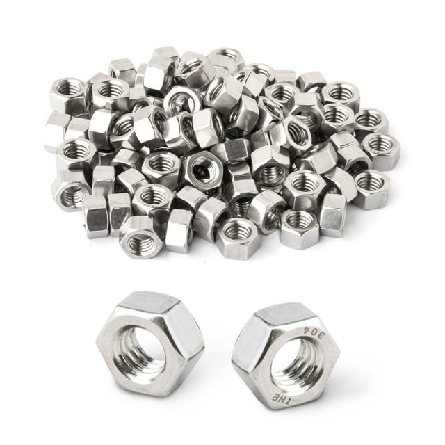 POWERTEC 100PK 3/8"-16 Stainless Hex Nut (QLN1106) - Walmart.com