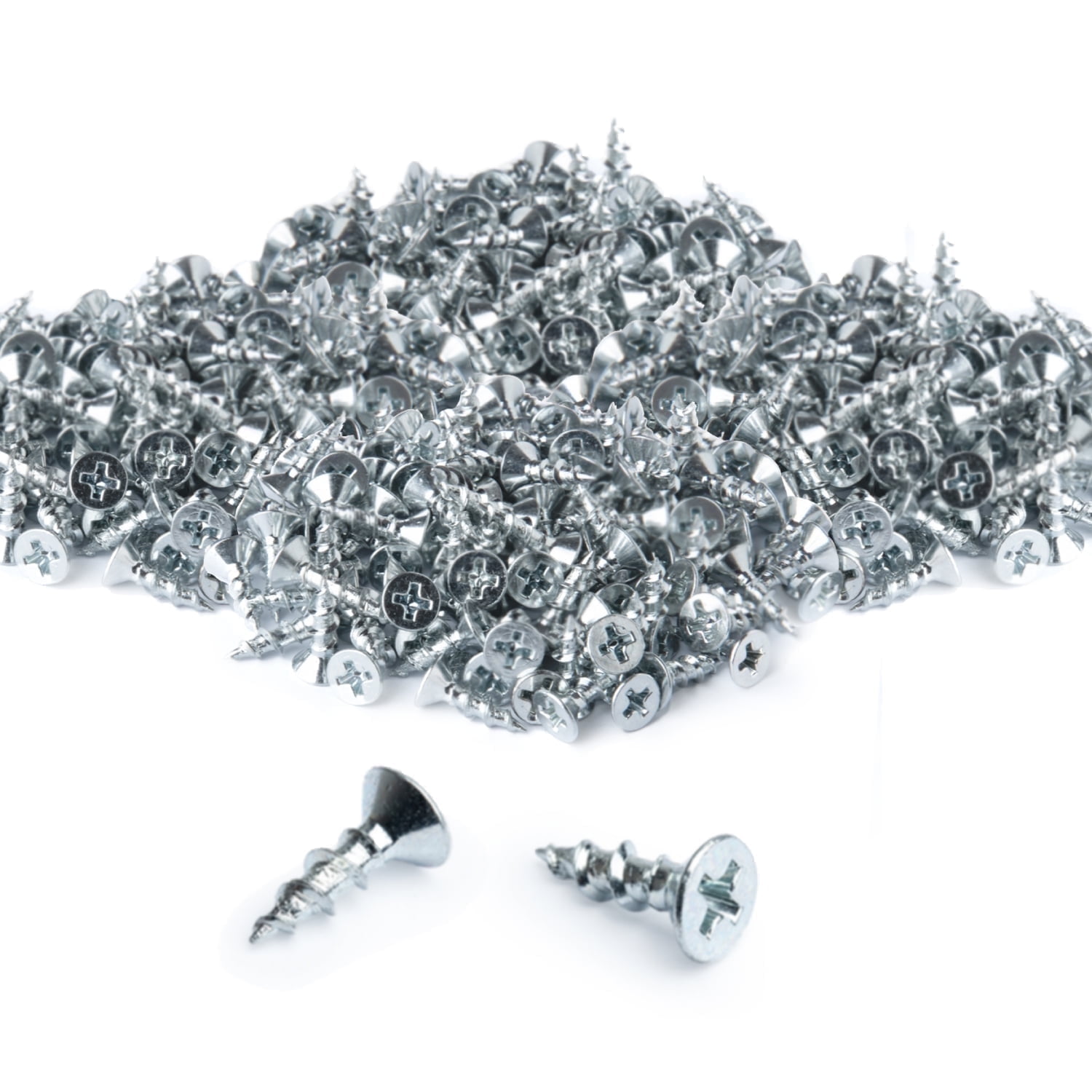 POWERTEC 100PK #6 x 1/2" Wood Screw Set, Phillips Flat Head Deep Thread ...