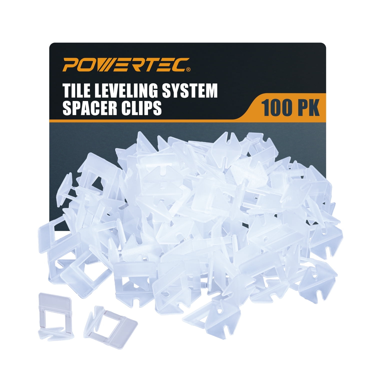 POWERTEC 100PK Tile Spacers 1/16" Tile Leveler Clips, Tile Leveling ...