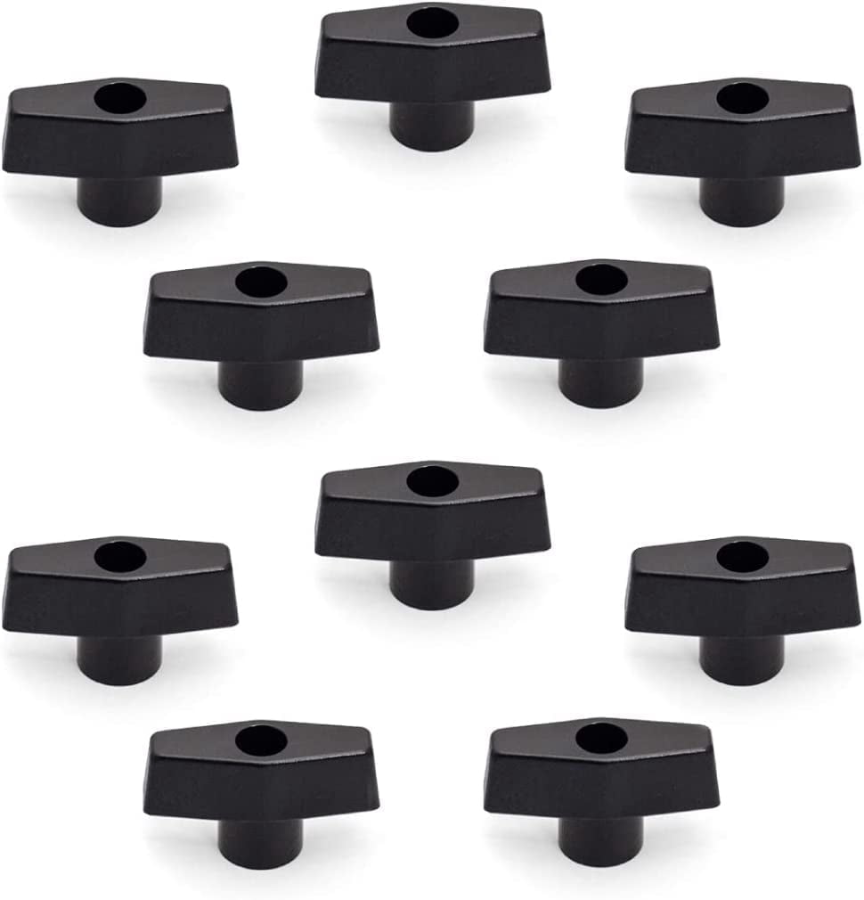 POWERTEC 10PK 1/4"-20 T Knobs, Clamping Knobs with Steel Insert for T ...
