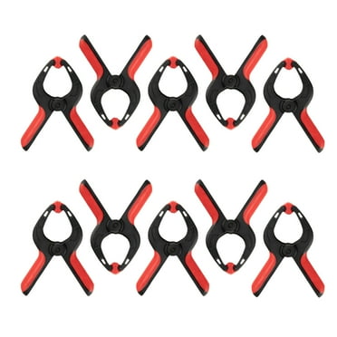 Wideskall 2" inch Mini Metal Spring Clamps w/ Red Rubber Tips Clips ...