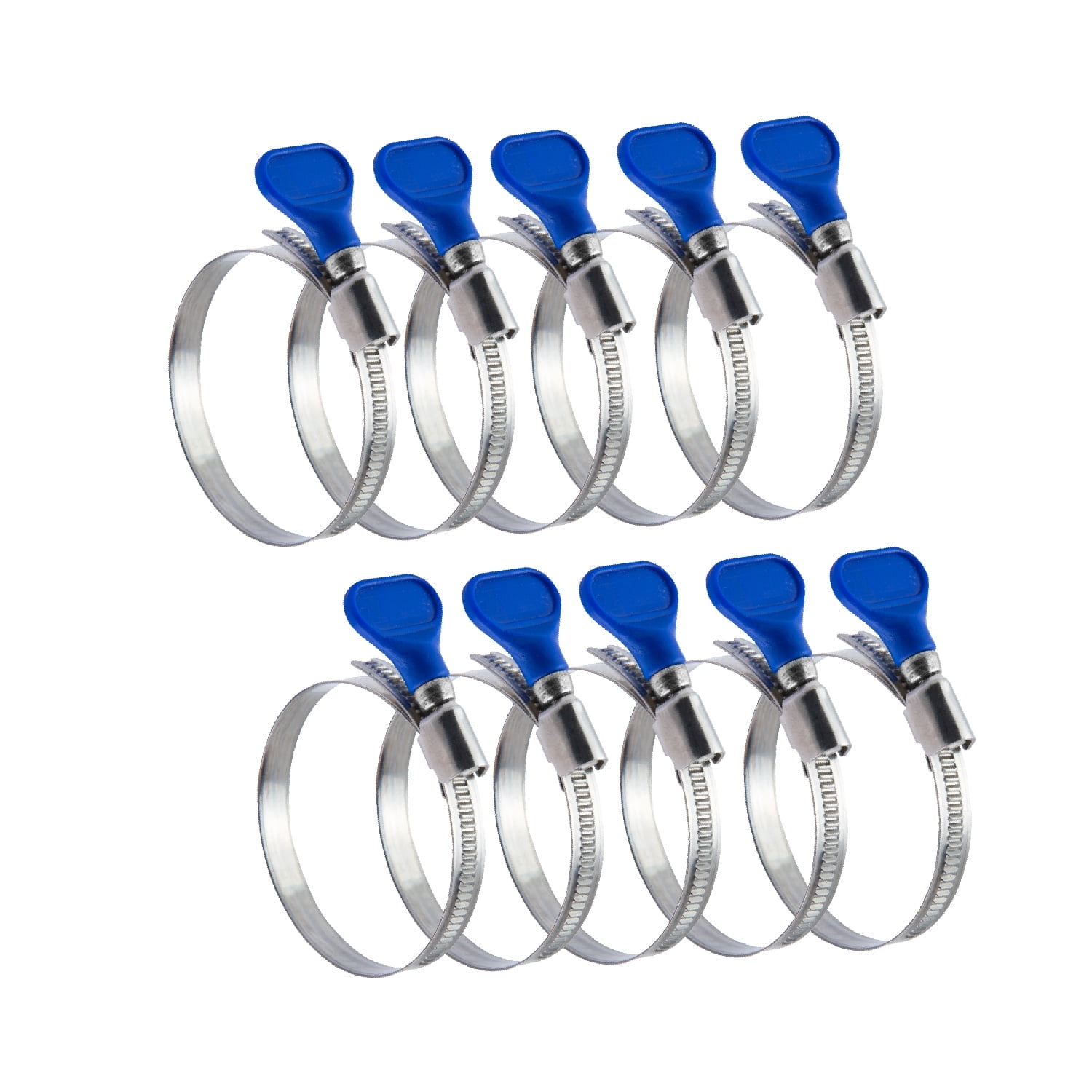 POWERTEC 10PK 2-1/2 Inch Key Hose Clamp, Thumb Screw Key Adjustable ...