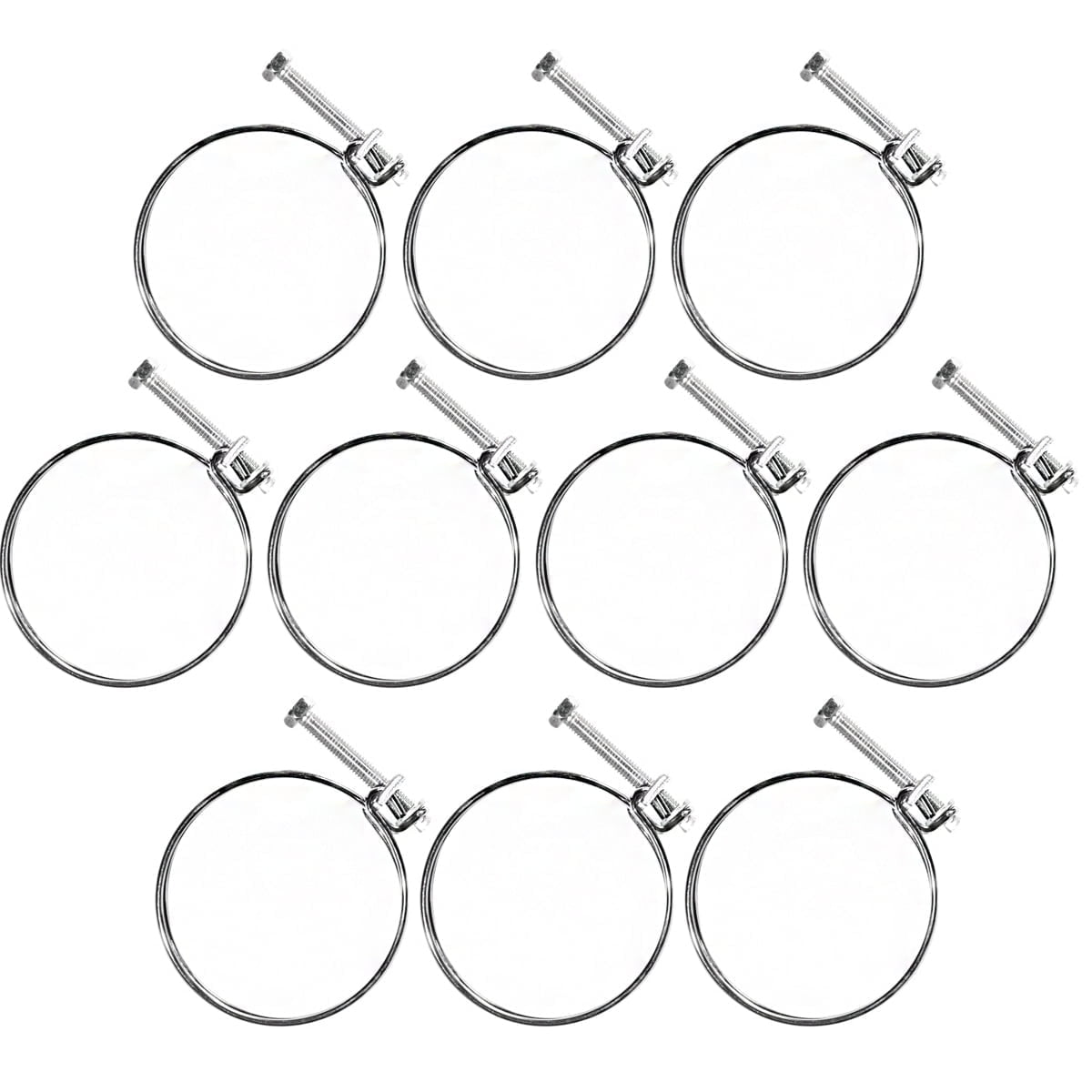 POWERTEC 10PK 2 Inch Double Wire Hose Clamp with bolt, Adjustable Hose ...