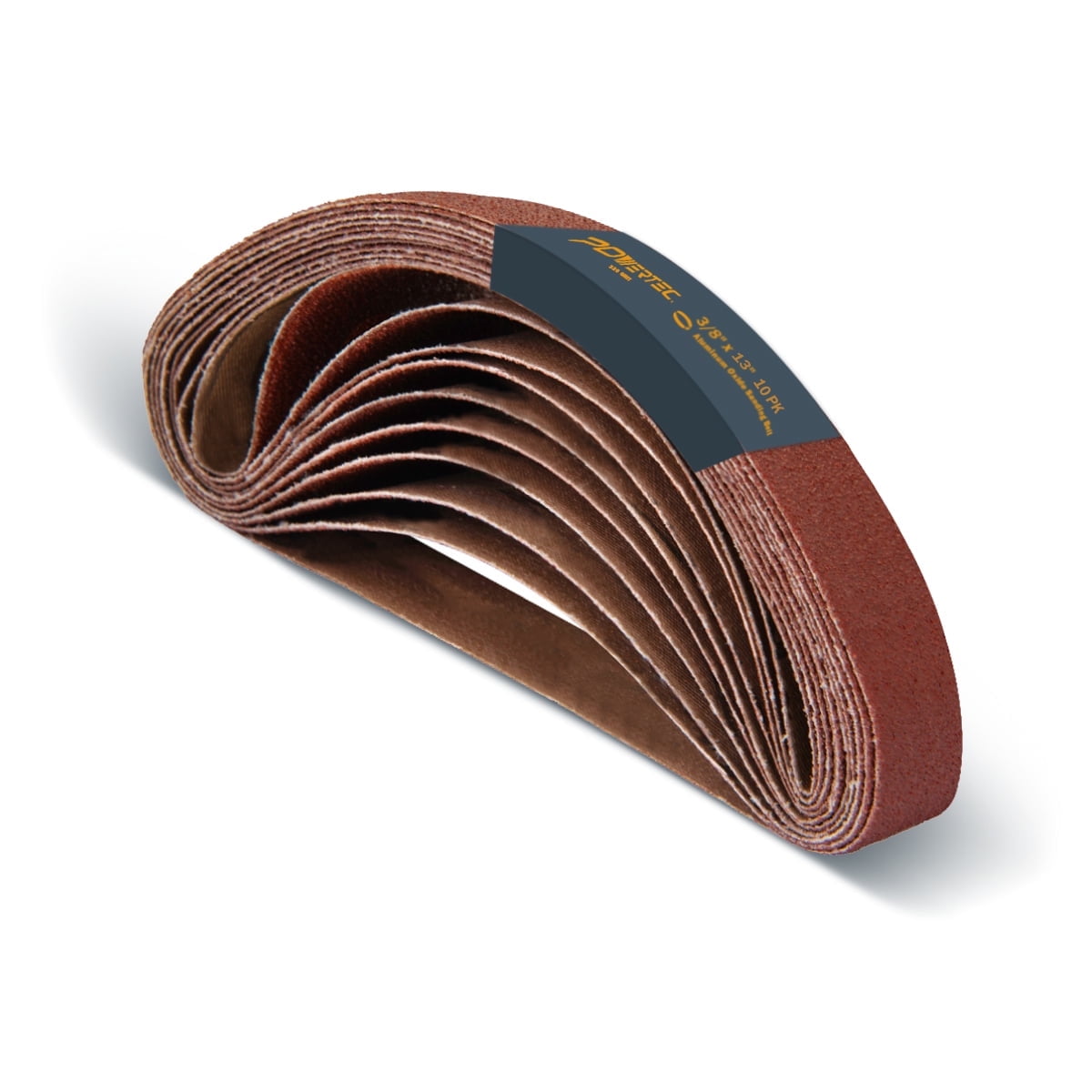 POWERTEC 10PK 3/8 x 13 Inch Sanding Belts, 320 Grit Aluminum Oxide Belt ...