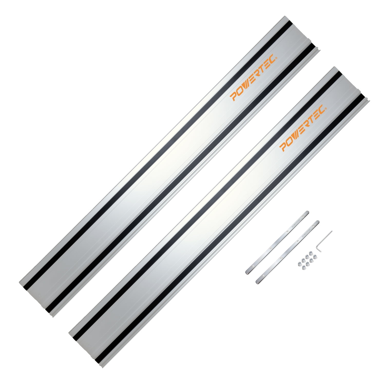 POWERTEC 110" Track Saw Guide Rail Joining Set for Milwaukee Track Saws - Includes 2x55 ...