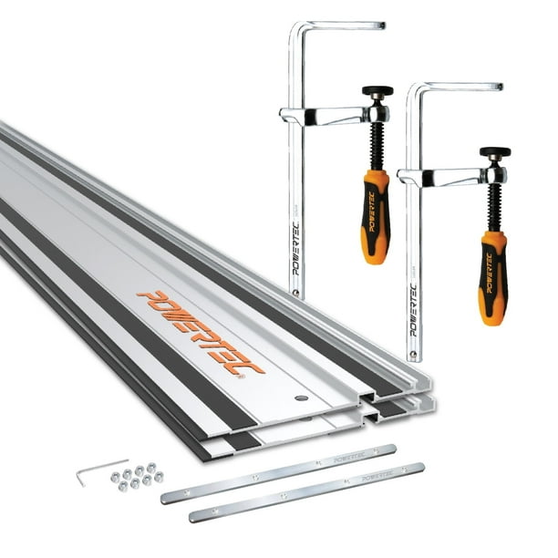 POWERTEC 110" Track Saw Guide Rail Kit for Makita and Festool, Includes ...