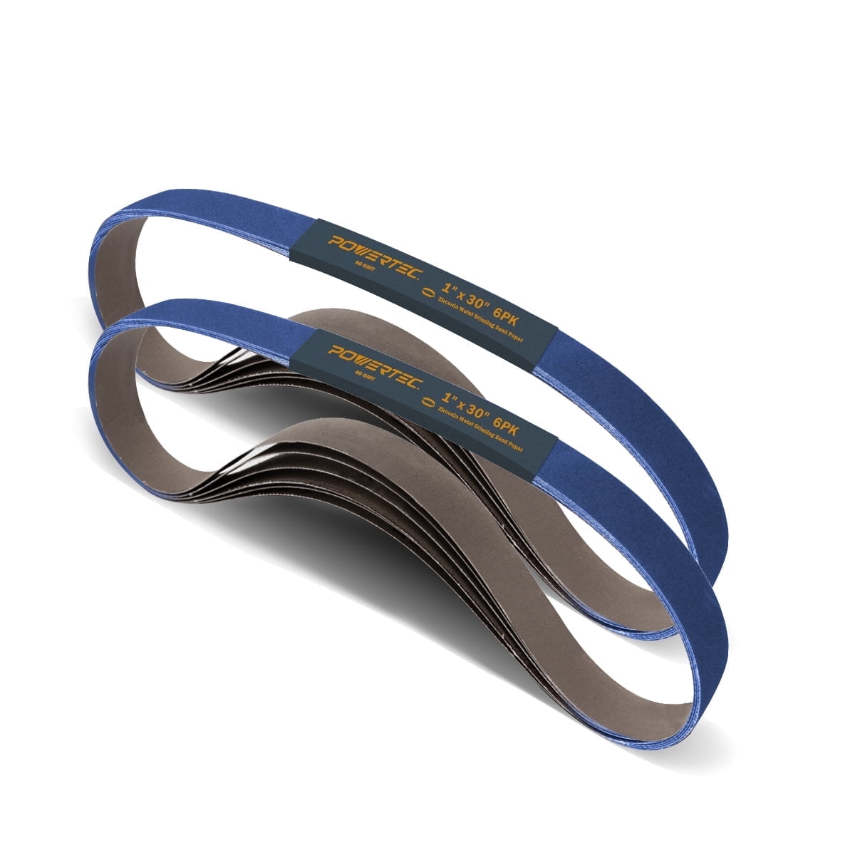 POWERTEC 12PK 1 x 30 Inch Zirconia Sanding Belts for Bench Belt Disc sander, 60 Grit Belt Sander ...