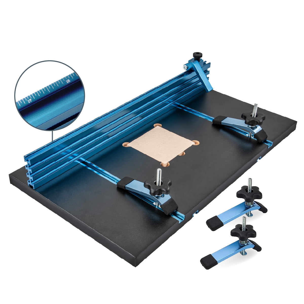 POWERTEC 14"x24" Drill Press Table Set-Up Kit w/T Track Fence, Hold ...