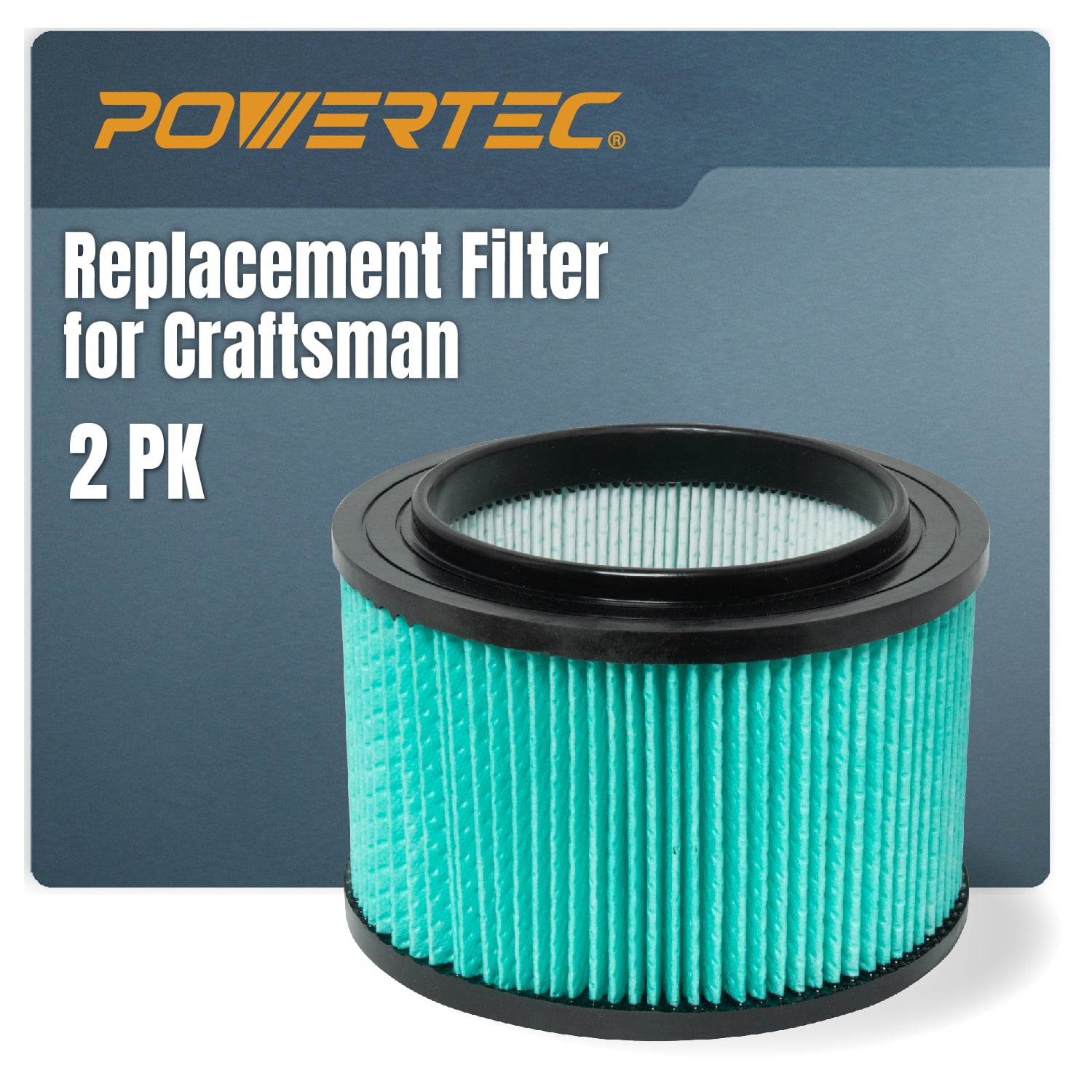 POWERTEC 16950 HEPA Cartridge Filters for Craftsman 2PK, Fits Craftsman ...