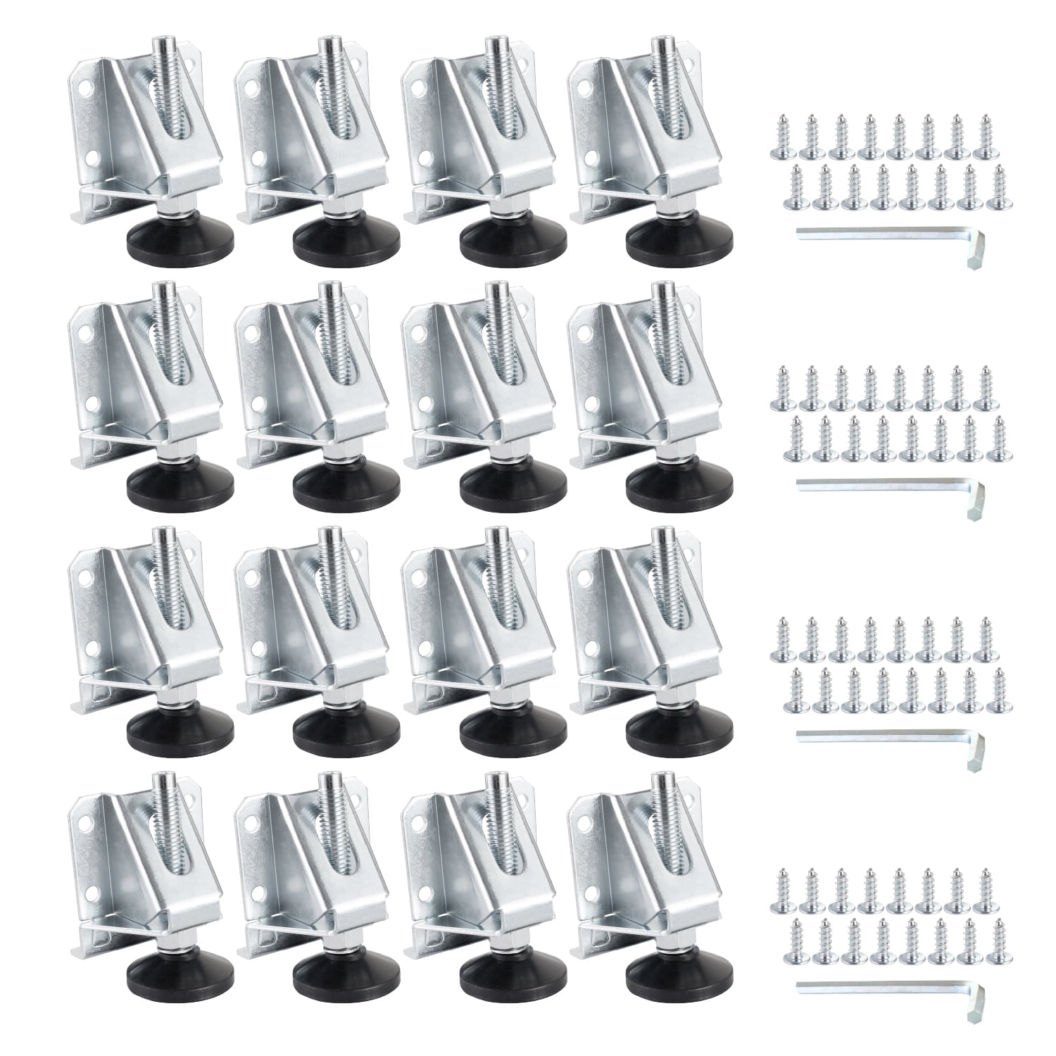POWERTEC 16PK Leg Leveler, Adjustable Leveling Feet Kit with Screws and ...