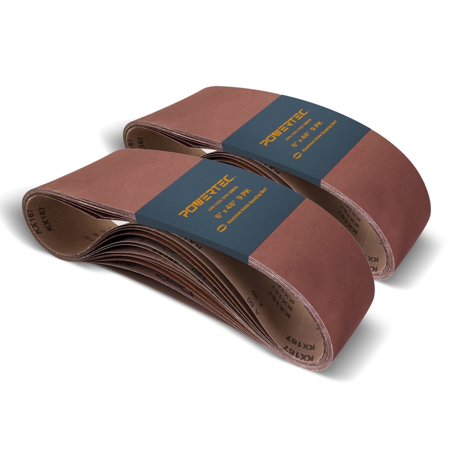POWERTEC 18PK 6 x 48 Inch Sanding Belts, 6 Each of 100/180/240 Grits ...