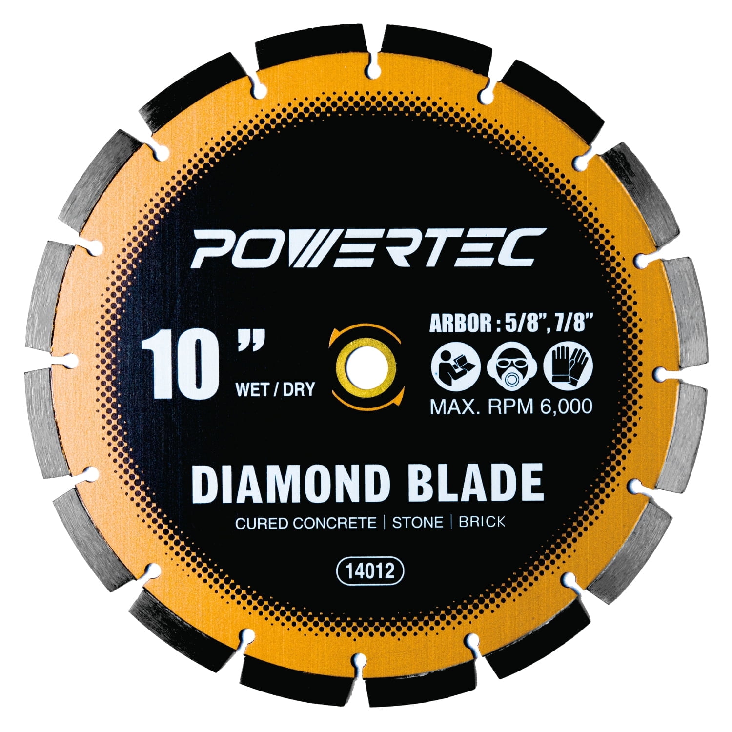 POWERTEC 1PK 10" Laser-Welded Segmented Diamond Saw Blade for Wet Tile ...