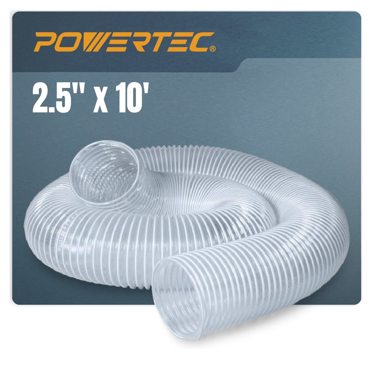 POWERTEC 1PK 2-1/2" x 10' Dust Collection Hose, 2.5 Inch Dust Collector ...