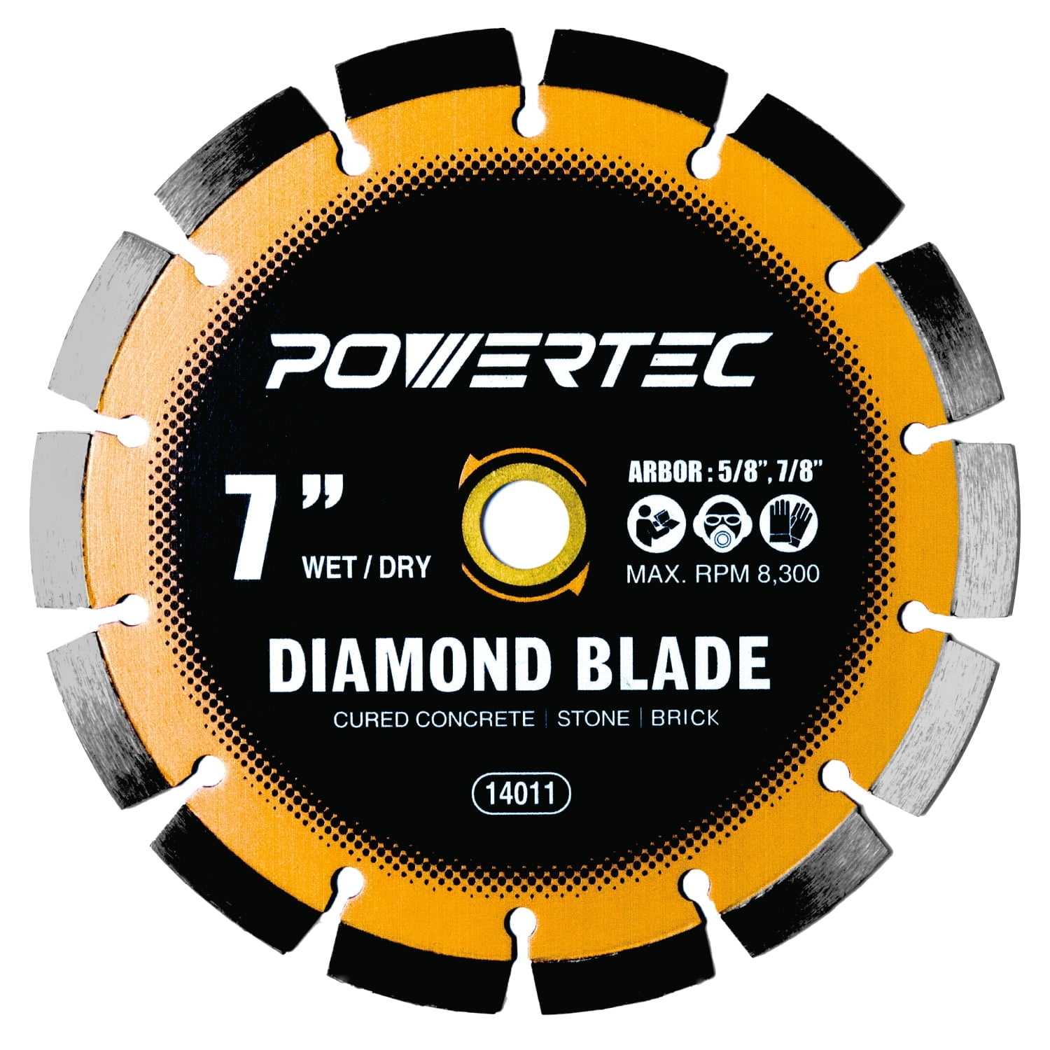 POWERTEC 1PK 7" Laser-Welded Segmented Diamond Saw Blade for Wet Tile ...