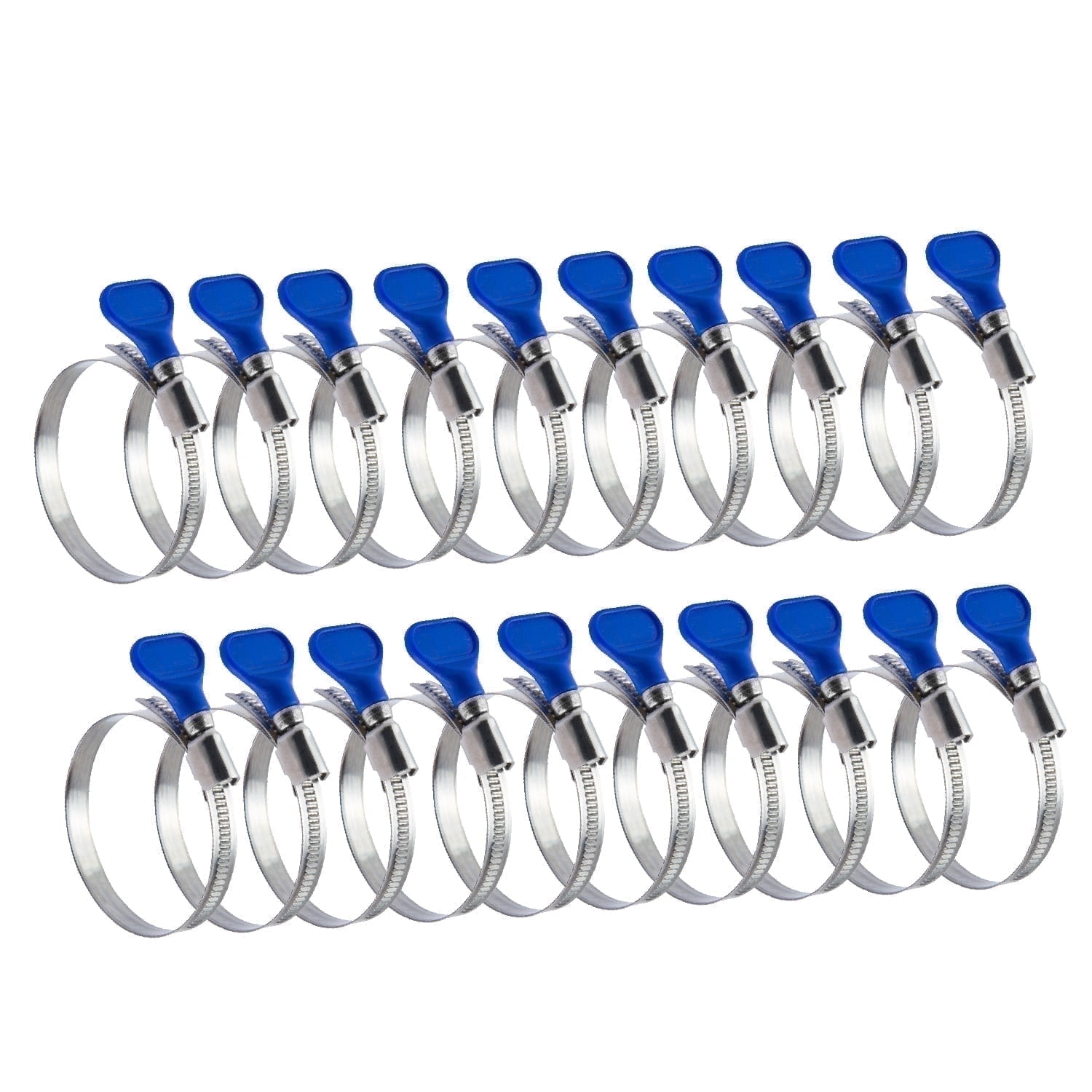 POWERTEC 20PK 2-1/2 Inch Key Hose Clamp, Thumb Screw Key Adjustable ...