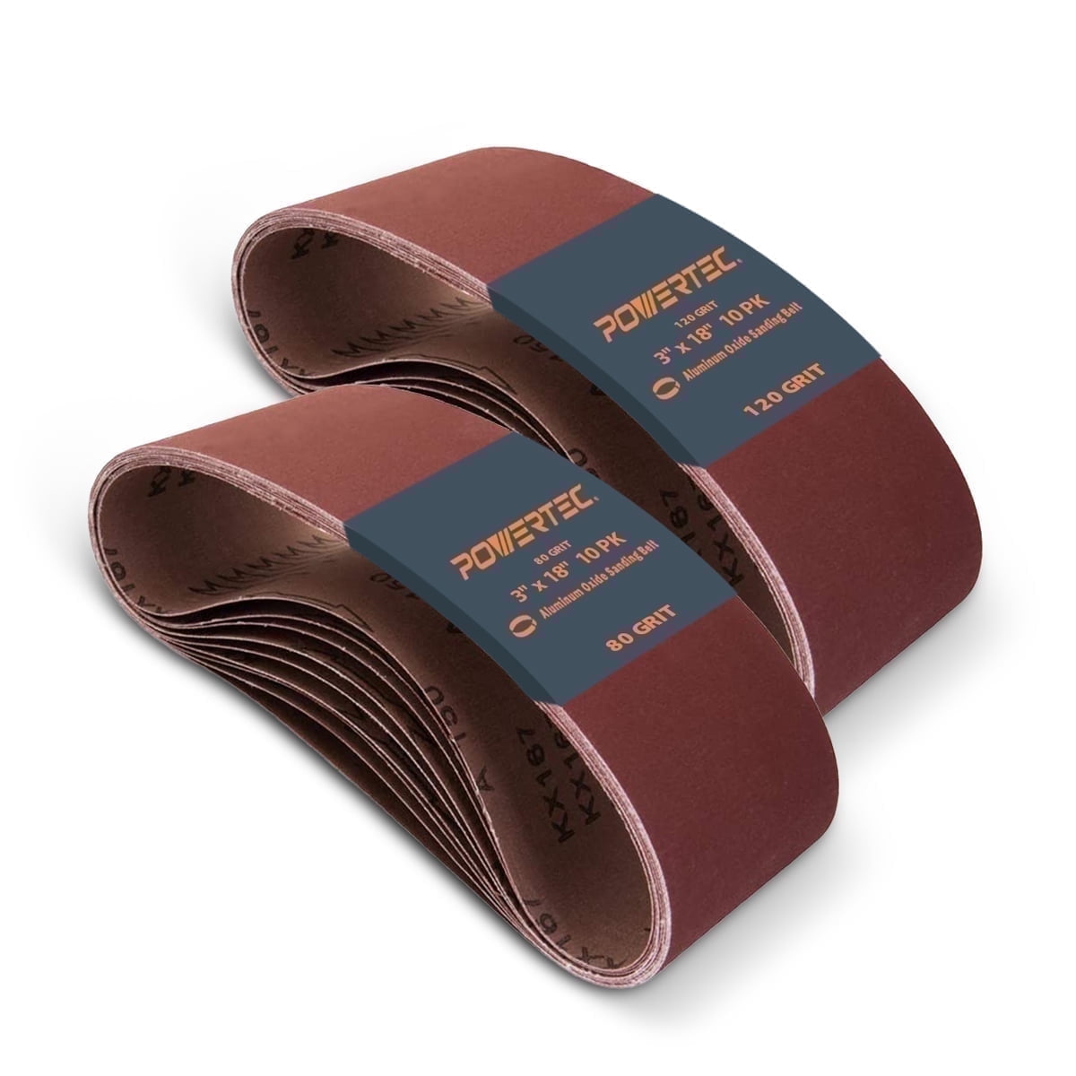 POWERTEC 20PK 3 x 18-Inch Sanding Belts, 10 Each of 80/120 Grits ...