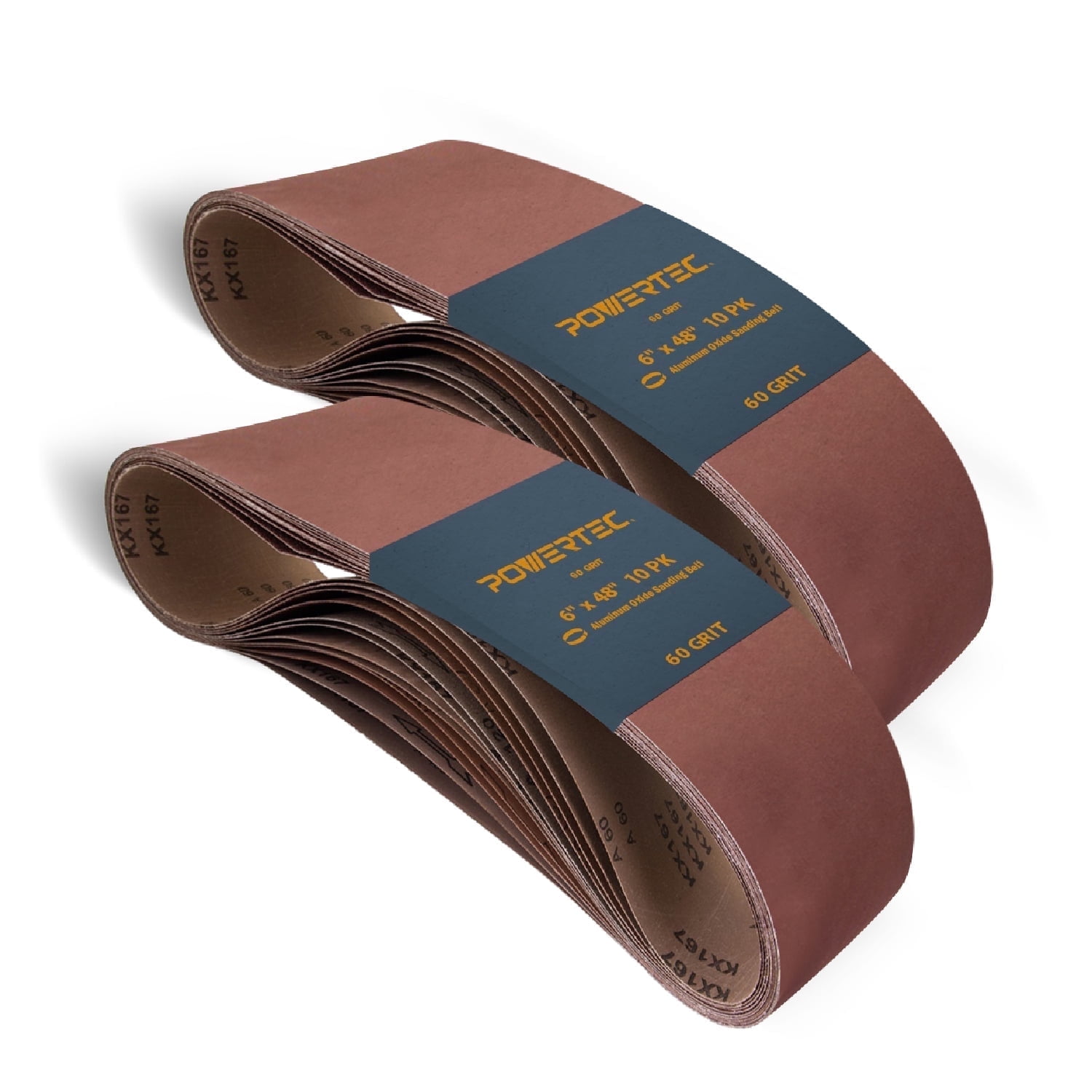 POWERTEC 20PK 6 x 48 Inch Sanding Belts, 60 Grit Aluminum Oxide Belt Sander Sanding Belt for ...