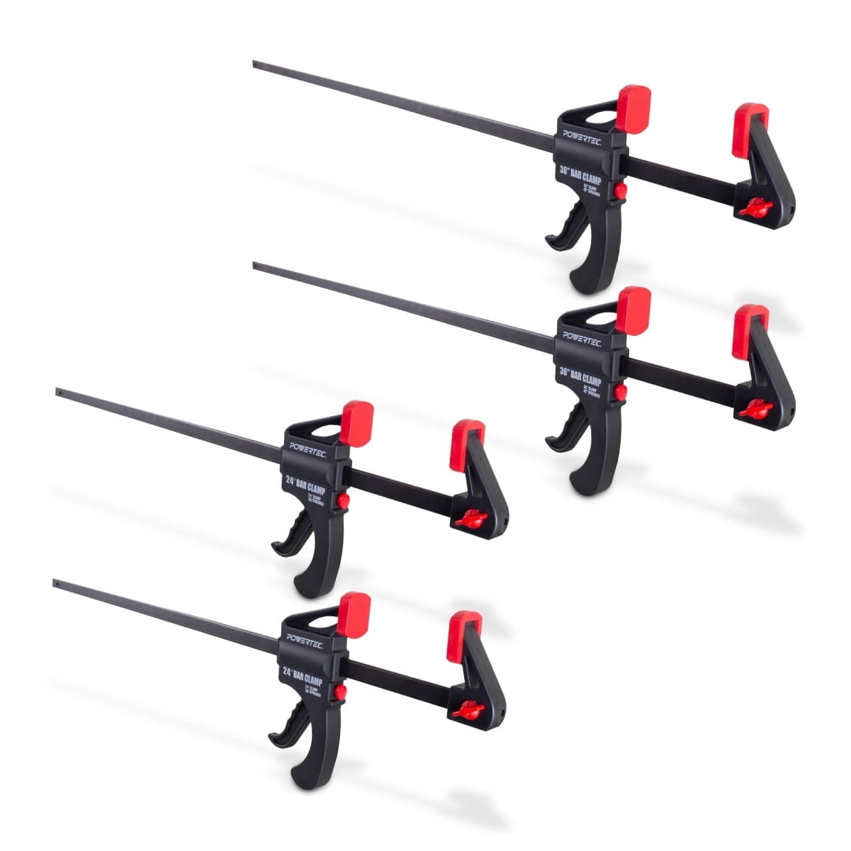 POWERTEC 24 & 36 Inch Quick Release Bar Clamps Set with 30 & 42 Inch ...