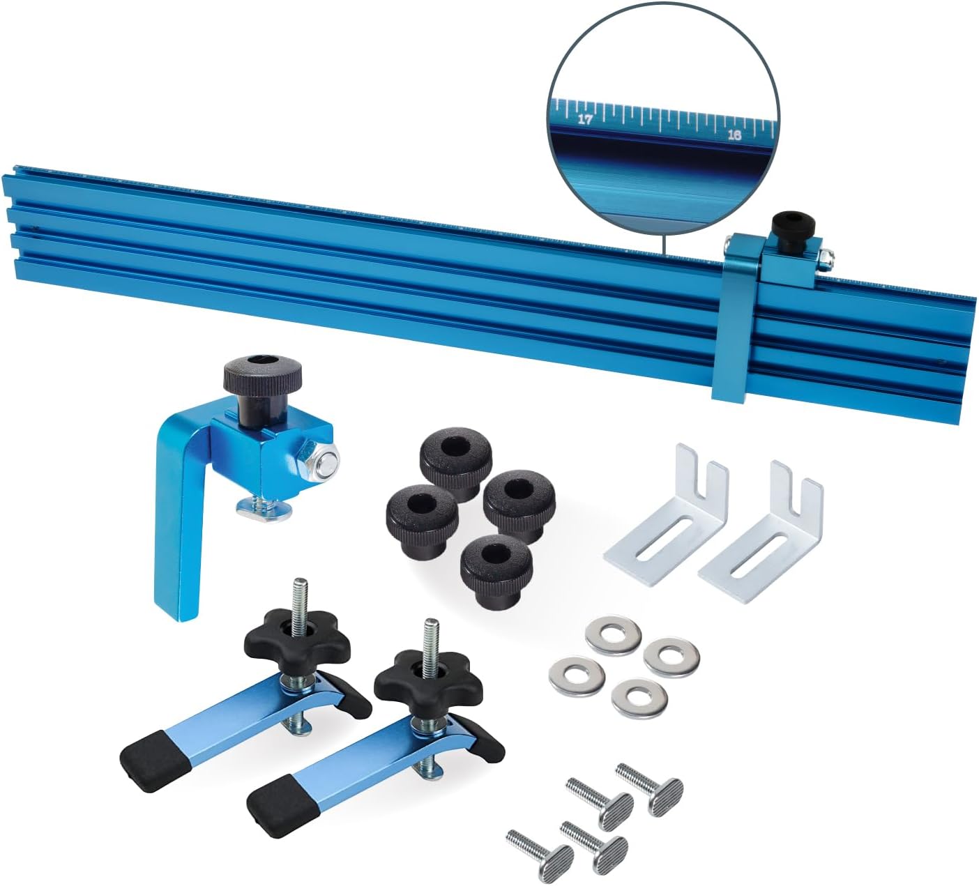 POWERTEC 24" Drill Press Fence Set w/T Slot Fence, Mounting Brackets ...