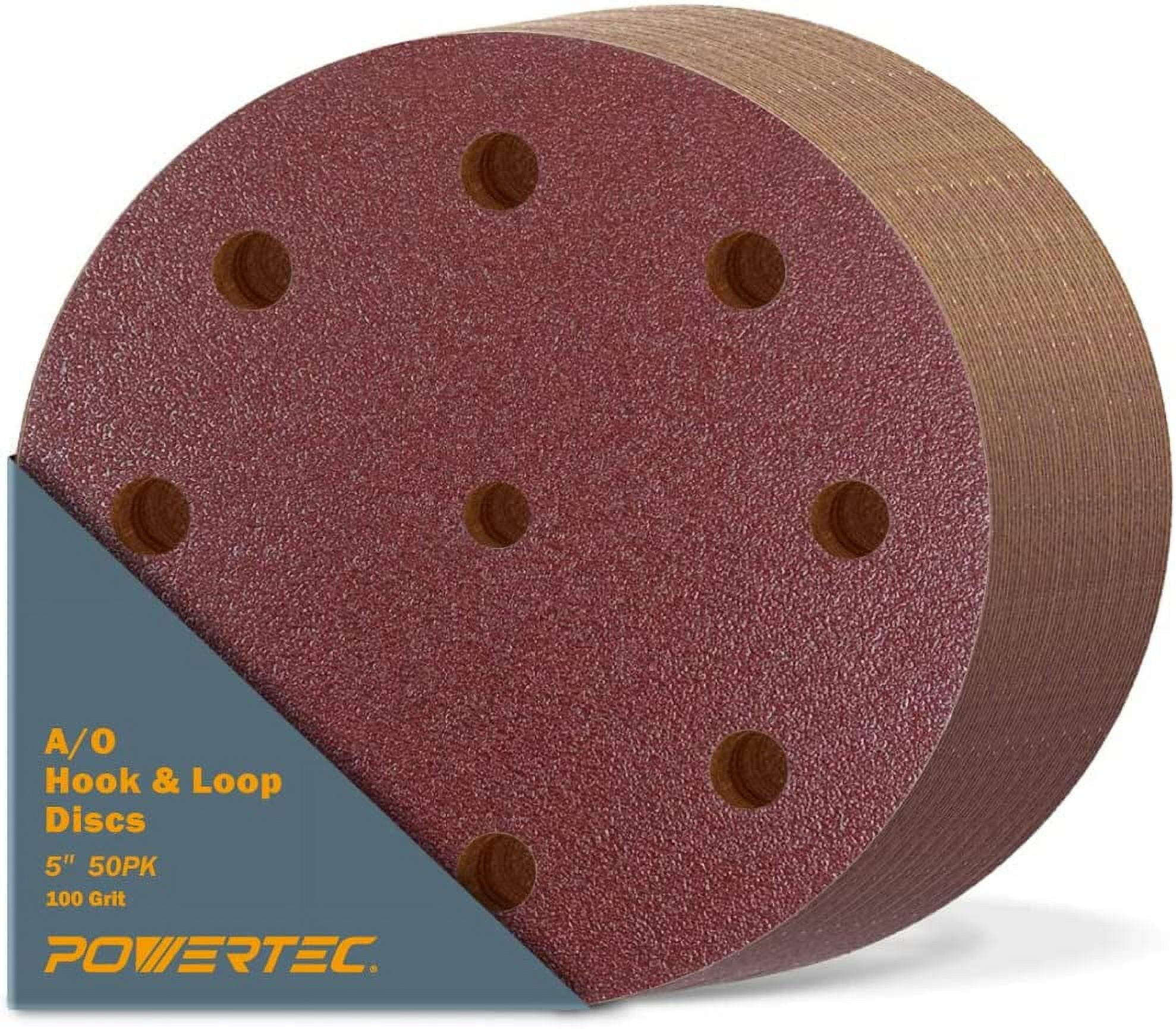 POWERTEC 240 Grit Sanding Disc | Red | Hook and Loop 5” Sanding Discs ...