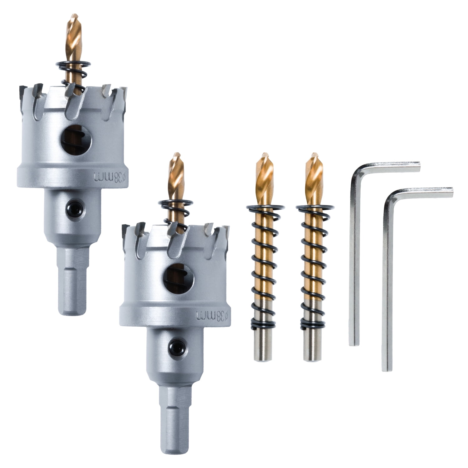 POWERTEC 2PK 1-1/2" Carbide Hole Saw for Soft & Hard Metal | Tungsten Carbide Tipped Hole Cutter ...