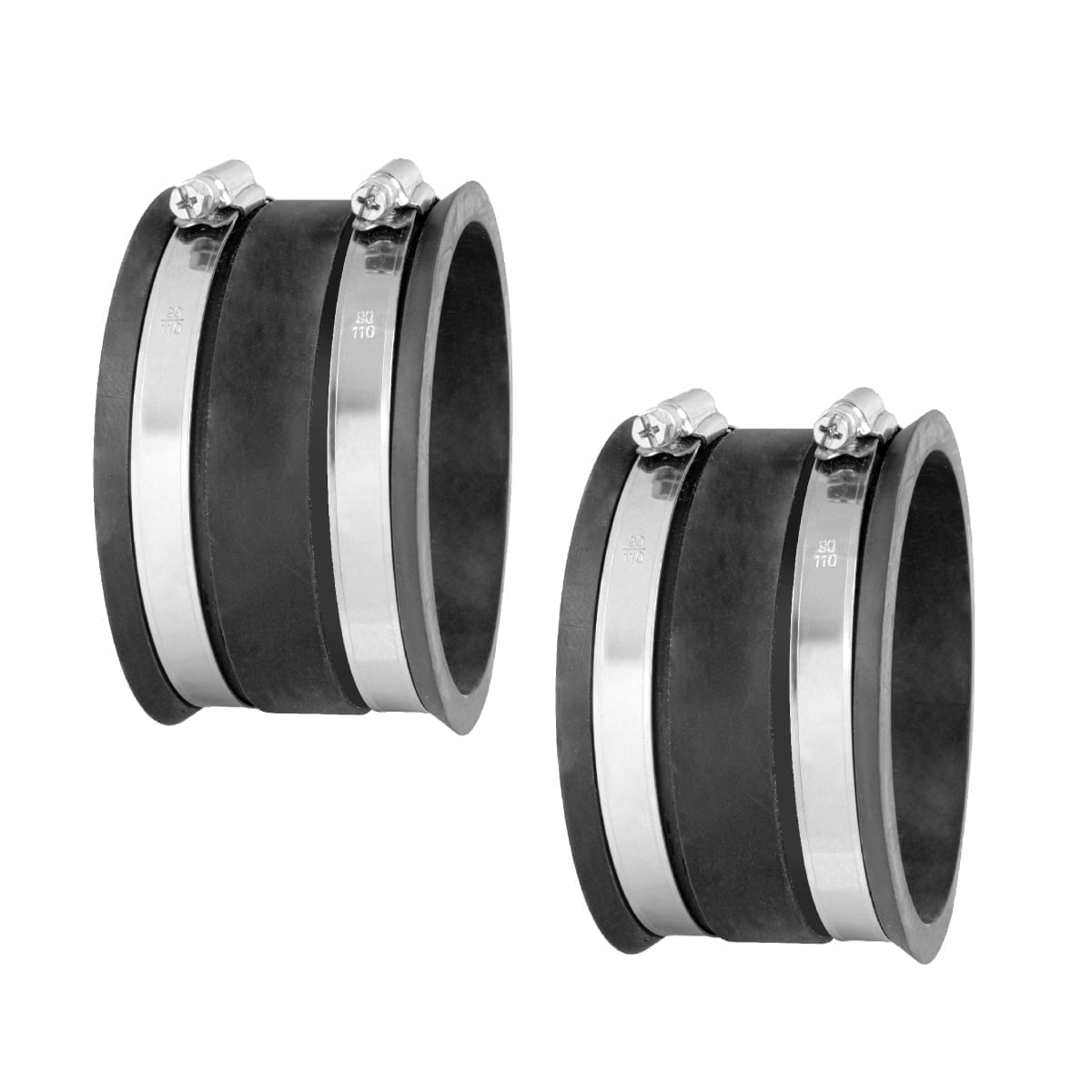 POWERTEC 2PK 4 Inch Dust Control Flex Cuff with Steel Hose Clamps, Hose ...