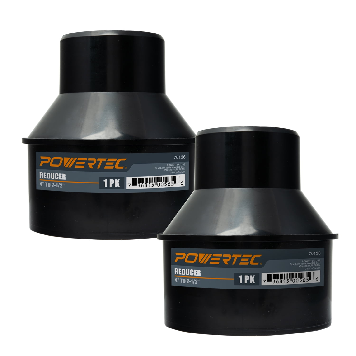 POWERTEC 2PK 4-inch Hose to 2-1/2 inch Hose Cone Reducer, 70136-P2 ...