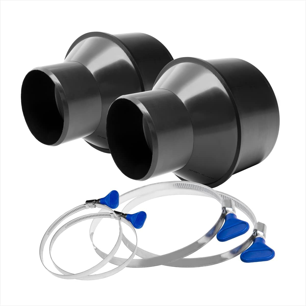 POWERTEC 2PK 4-inch Hose to 2-1/2 inch Hose Cone Reducer w/Key Bridge ...