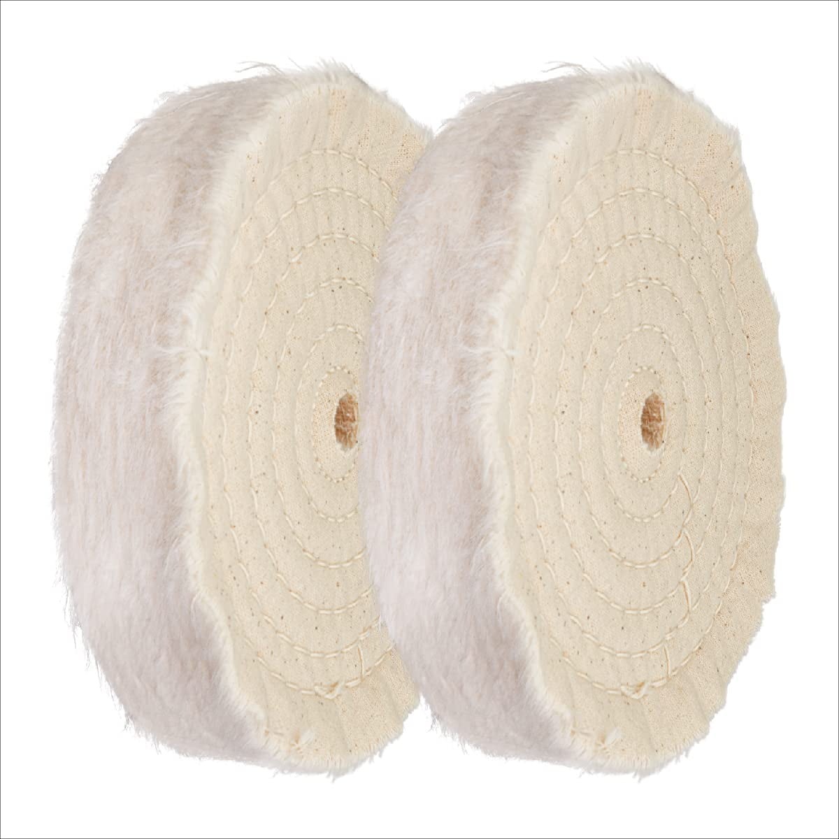 POWERTEC 2PK 6-Inch Extra Thick Spiral Sewn Buffing Wheel, Cotton (80 ...