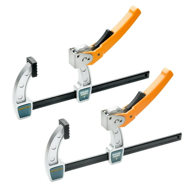 POWERTEC 2PK 8-Inch Gear Bar Clamps for Woodworking, Quick Release with ...