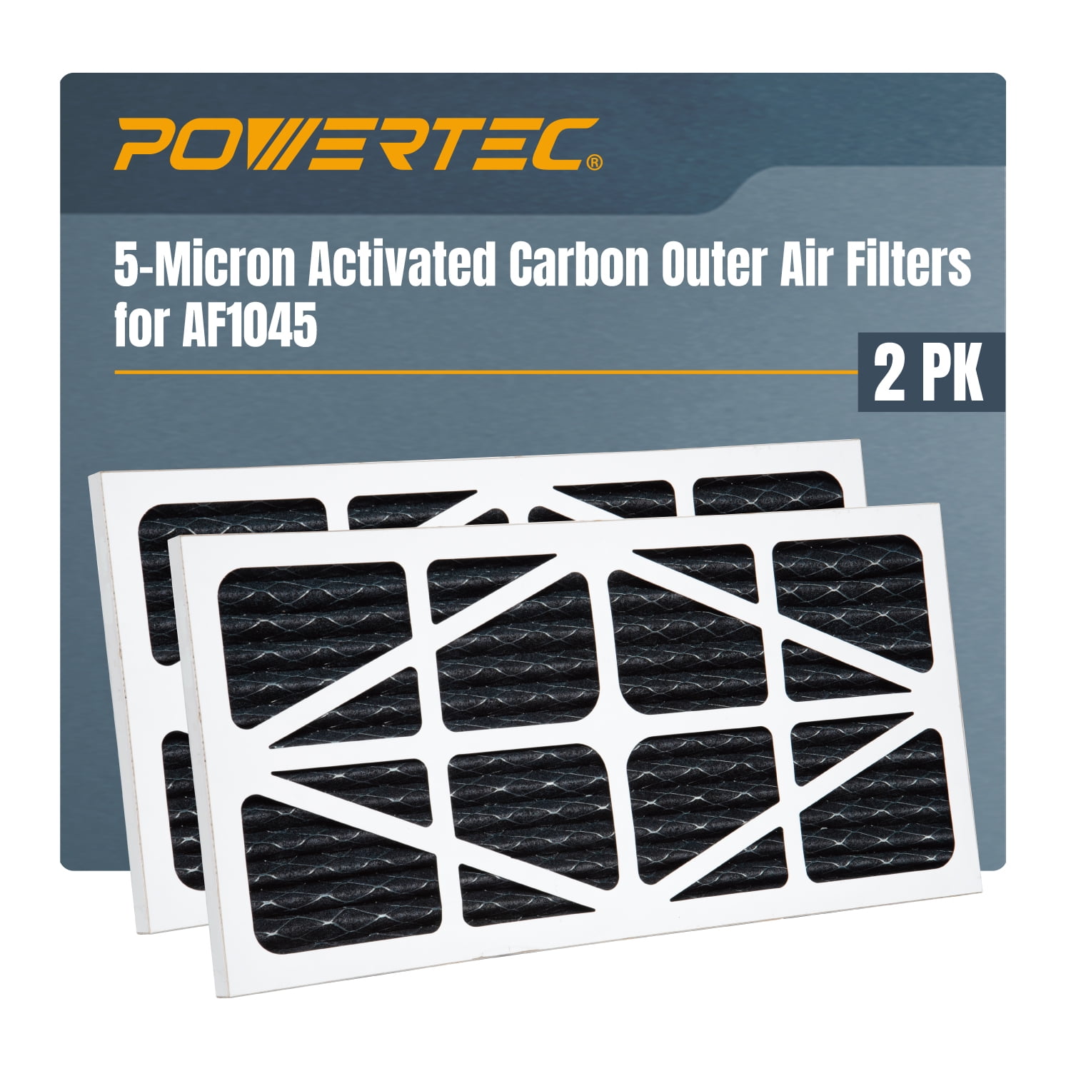 POWERTEC 2PK Activated Carbon Air Filter, 5 Micron Outer Air Filters ...
