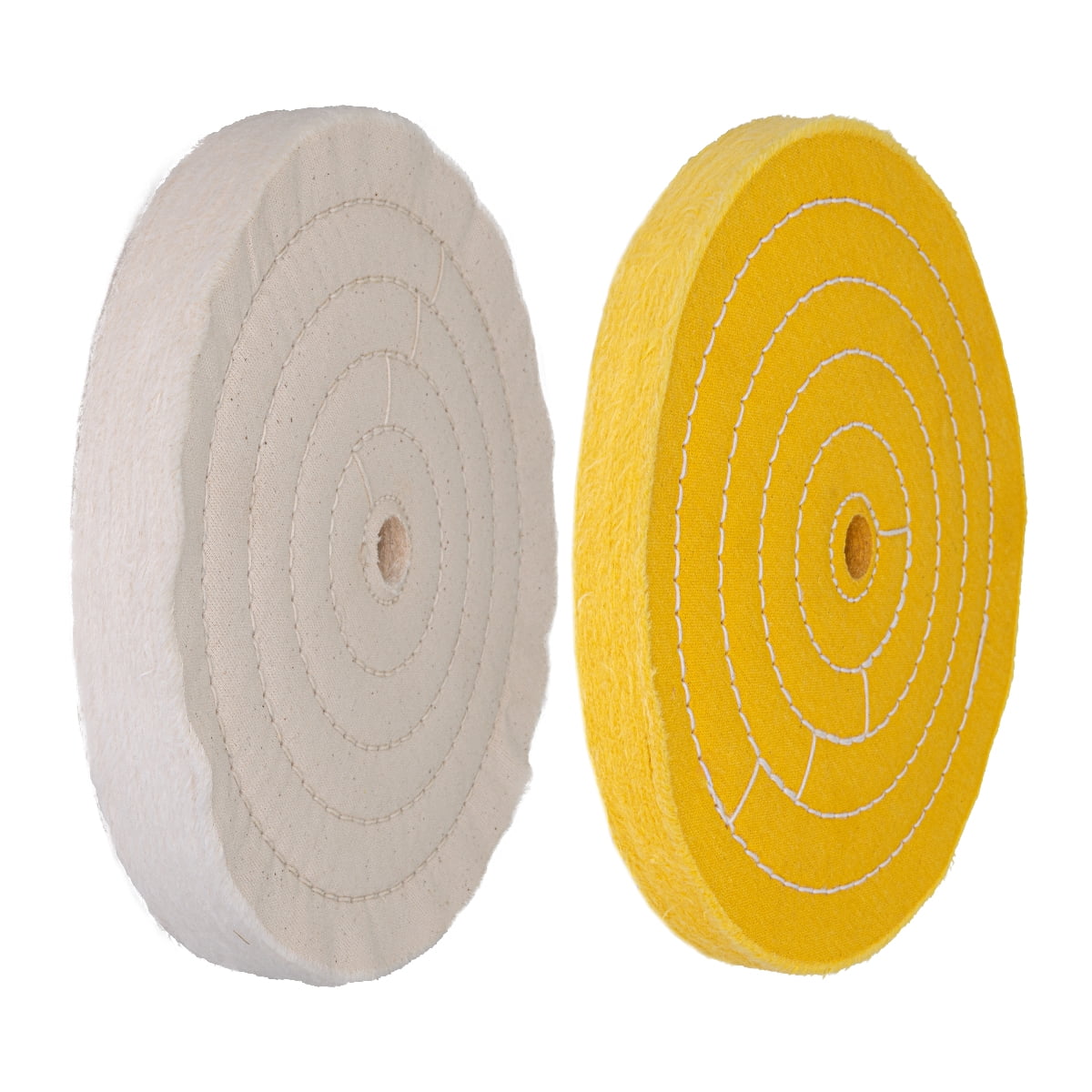 POWERTEC 2PK Assorted 8 Inch Buffing Wheels Set w/White (70 ply) and ...