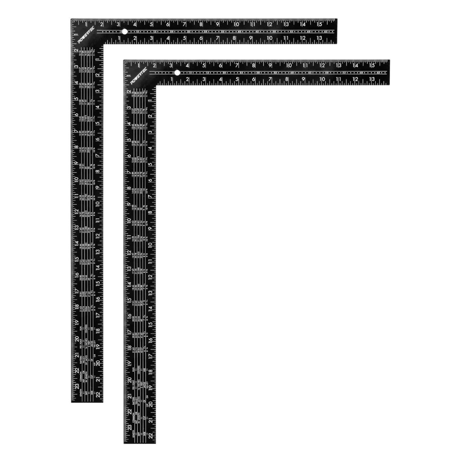 POWERTEC 2PK Framing Square 16 x 24 Inch Carpenter Square with Imperial ...