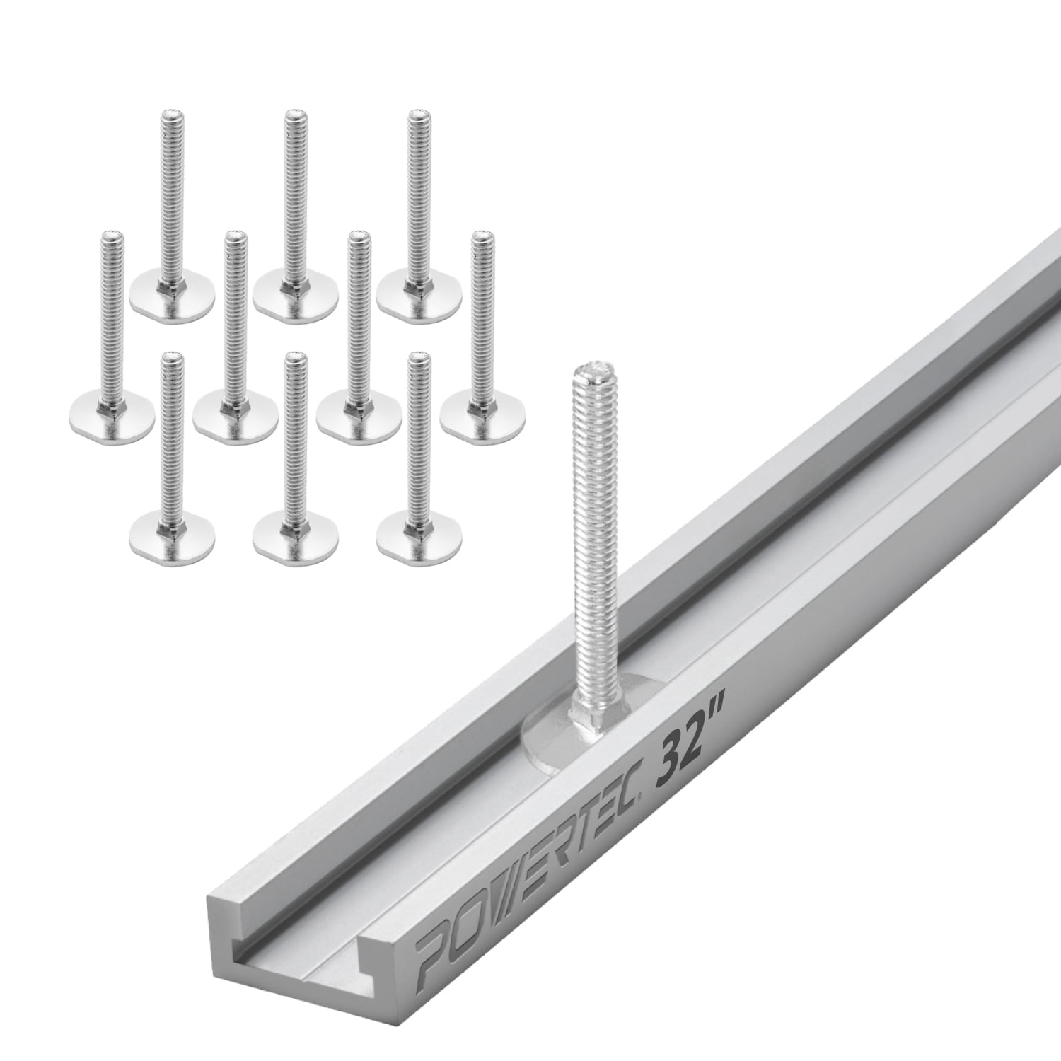 POWERTEC 32" Table Saw Miter T-Track Kit – Includes 10pcs 1/4"-20, 2 ...