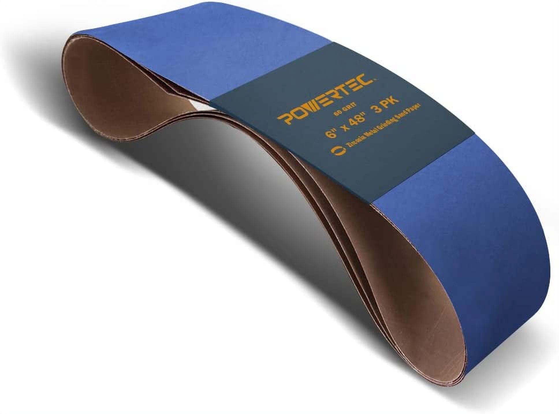 POWERTEC 3PK, 6 x 48 Inch Zirconia 60 Grit Sanding Belts, Belt Sander ...