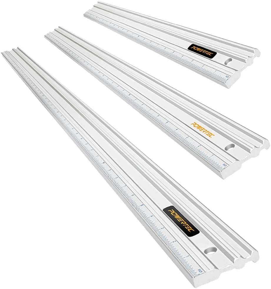 POWERTEC 3PK Aluminum Straight Edges, 24, 38, 50 Inch, Straight to ...