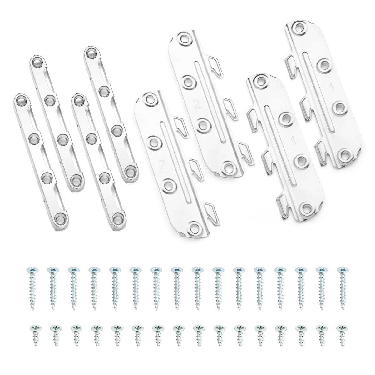 POWERTEC 4 Set Surface Mounted Bed Rail Brackets, Bed Frame Fasteners ...