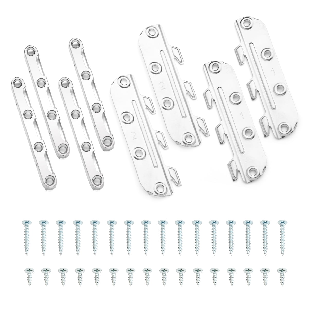 POWERTEC 4 Set Surface Mounted Bed Rail Brackets, Bed Frame Fasteners ...