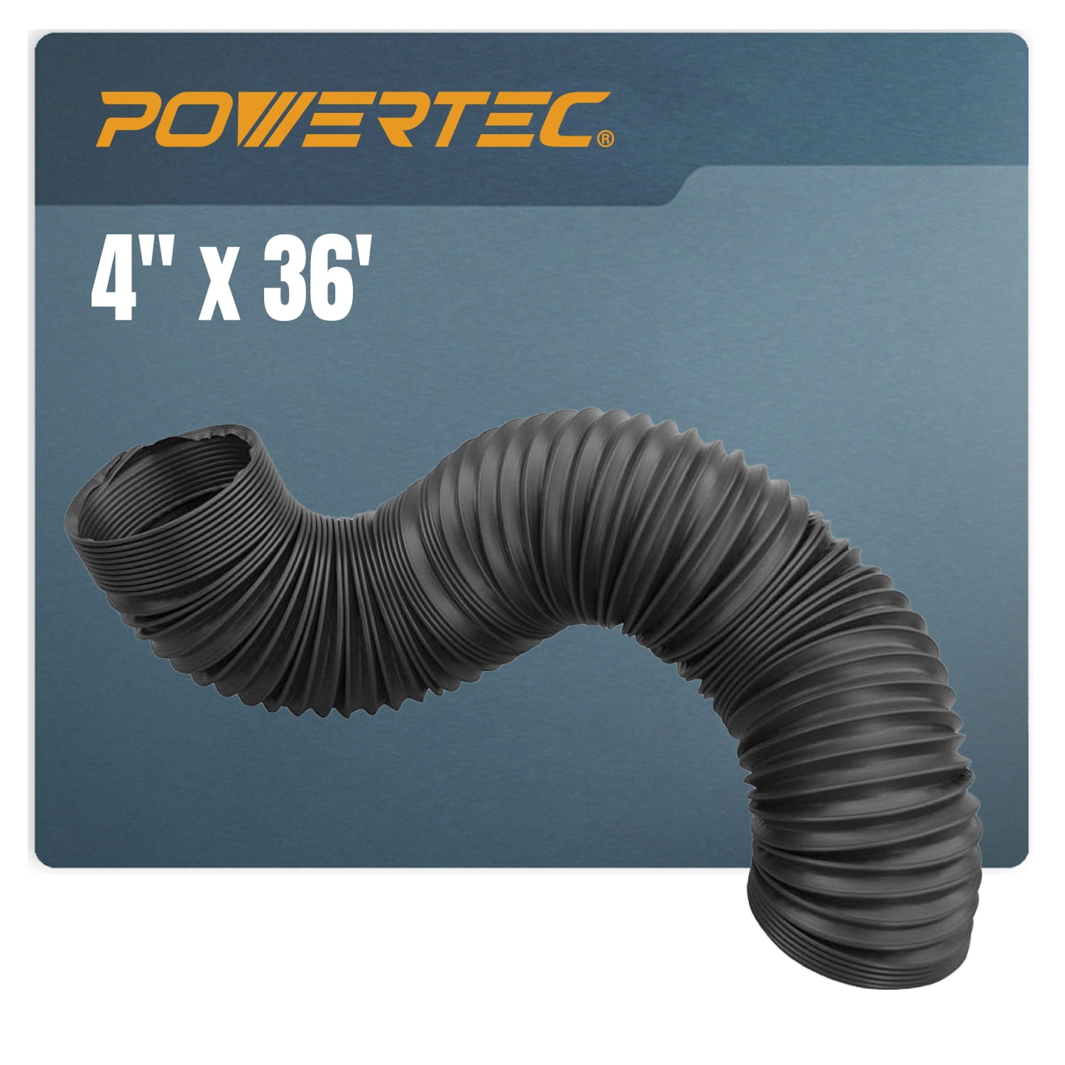 POWERTEC 4'' x 36" Dust Collection Hose, Flexible 4 Inch Dust Collector ...