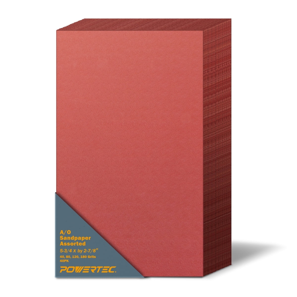 POWERTEC 40PK 5-3/4"x 2-7/8" Hook and Loop Sandpaper Assorted Grits, 10 ...