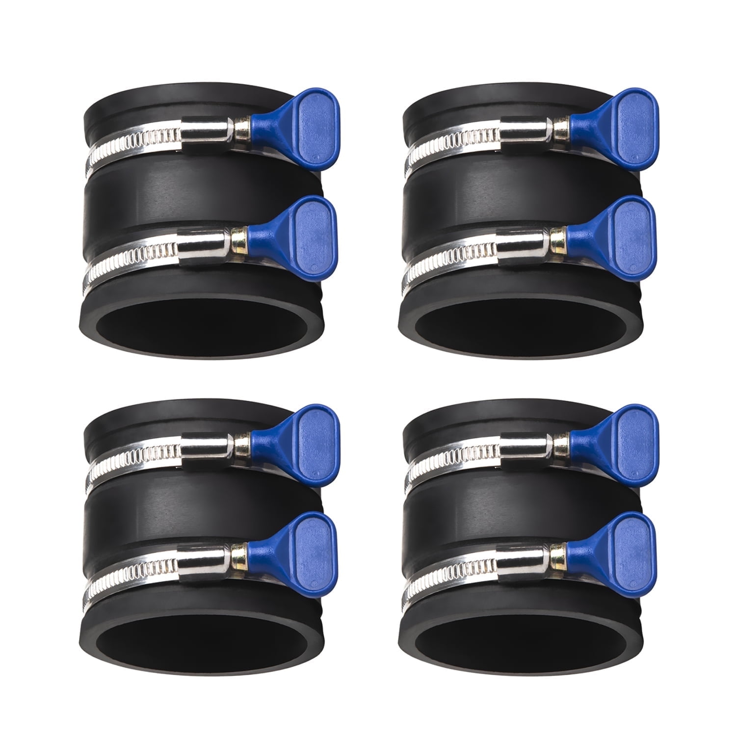 POWERTEC 4PK 2-1/2" Dust Control Flex Cuff w/Adjustable Key Hose Clamps ...