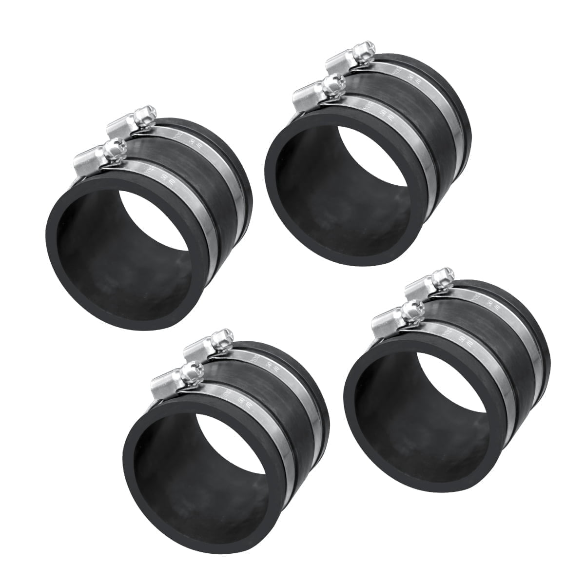 POWERTEC 4PK 2-1/2 Inch Dust Control Flex Cuff with Steel Hose Clamps ...