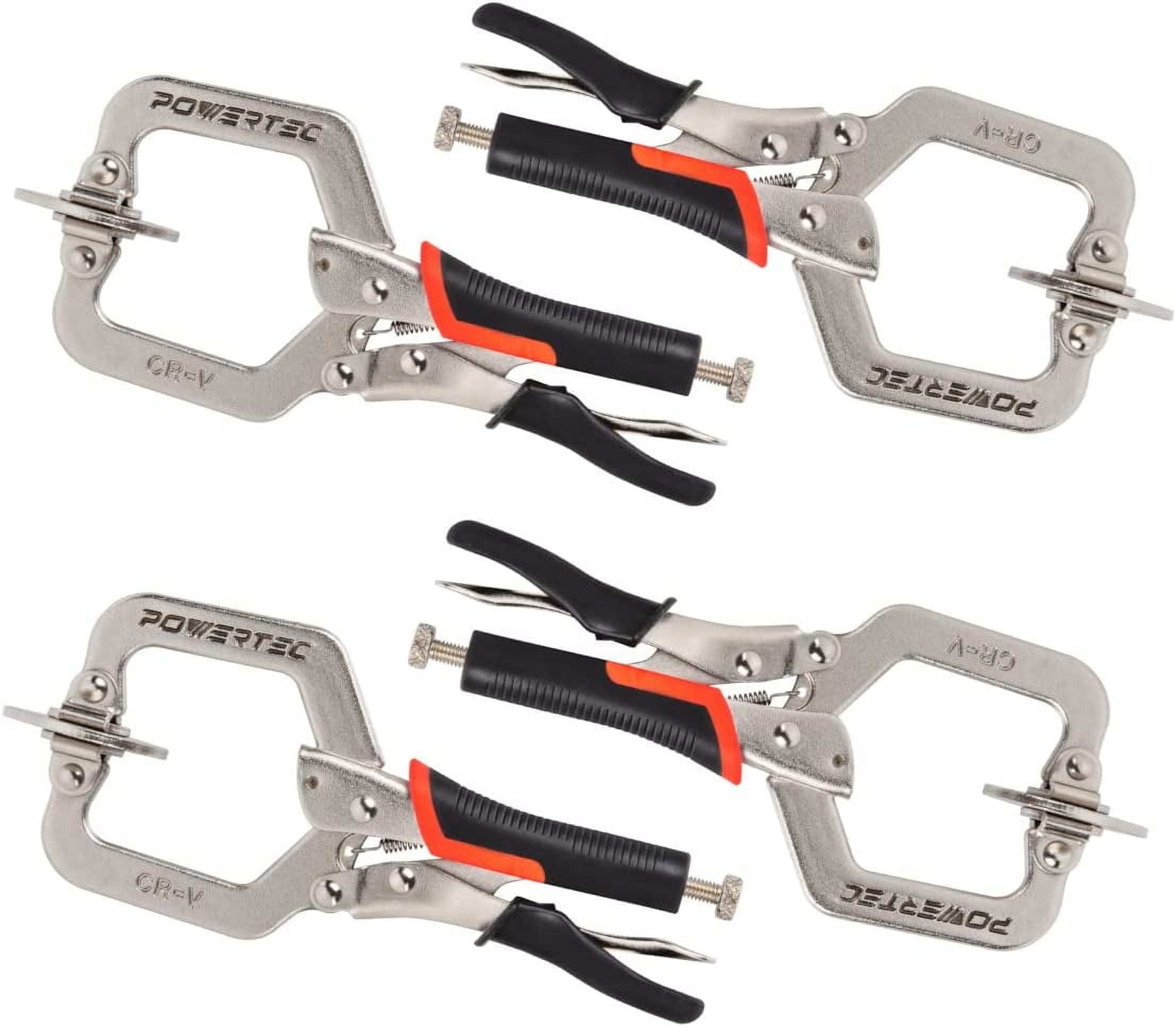 POWERTEC 4PK 2-Inch Face Clamps, C-Clamp with Ergonomic Grip and ...